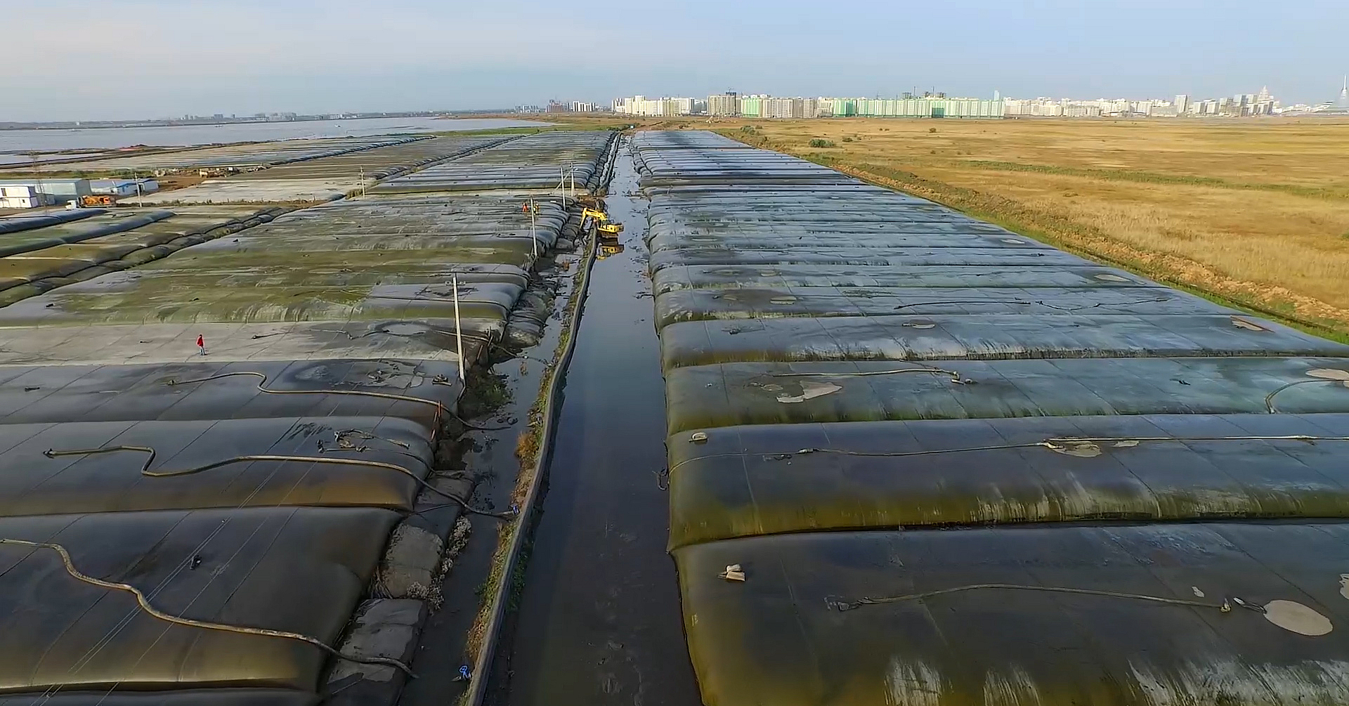 Schlammentwässerung mit SoilTain Entwässerungsschläuchen