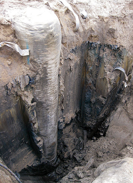 Pfahlgründung mit Geokunststoffummantelten Sandsäulen